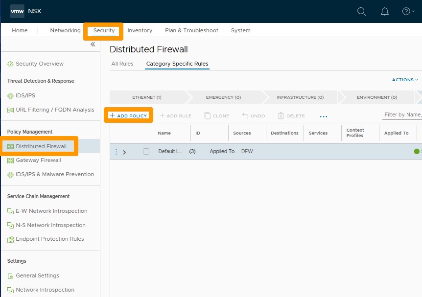 Distributed Firewall Management in NSX – Support Guides