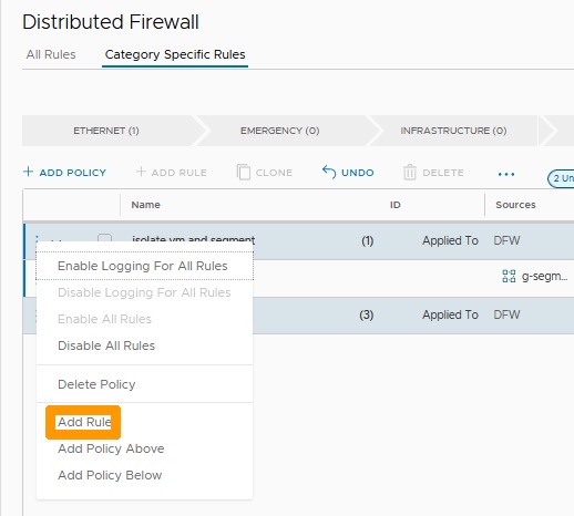 Distributed Firewall Management in NSX – Support Guides