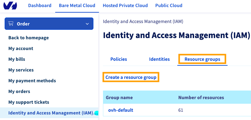 Using IAM Policies with the OVHcloud Control Panel – Articles