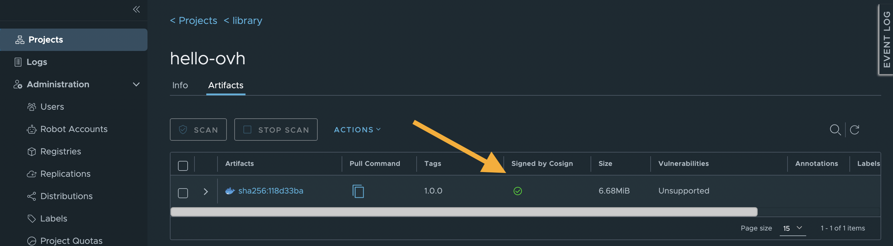 Sign OCI Artifacts with Cosign on OVHcloud Managed Private Registry (Harbor) – Support Guides