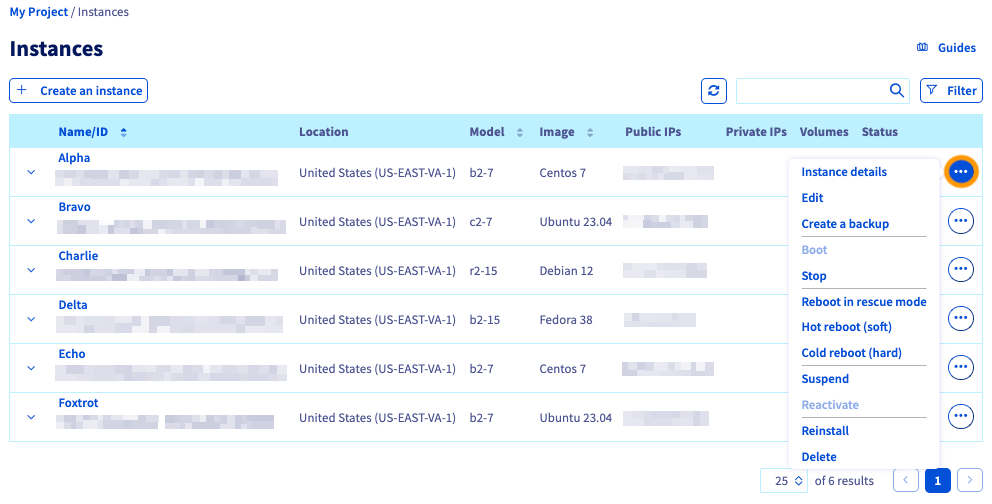 Managing your Public Cloud instances – Support Guides