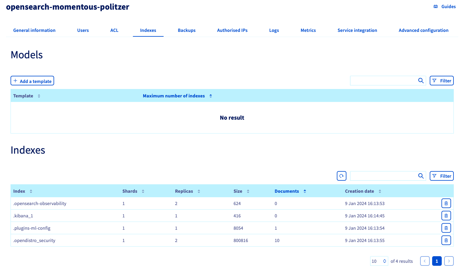 OpenSearch - Getting started – Support Guides
