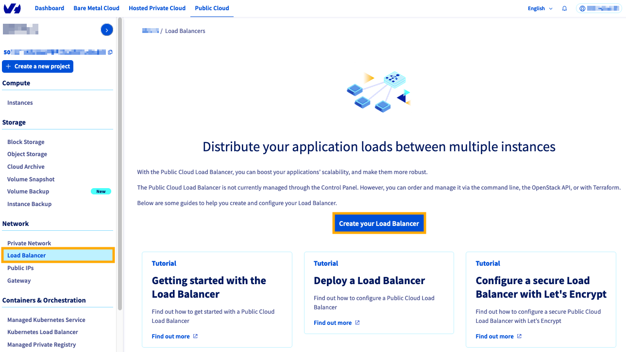 Getting Started with Load Balancer on Public Cloud – Support Guides