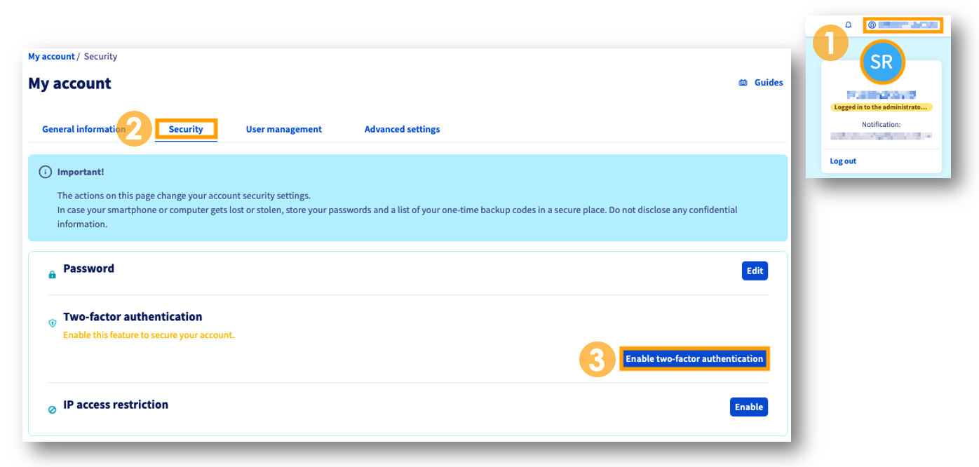 Securing an account with Two-Factor Authentication – Support Guides