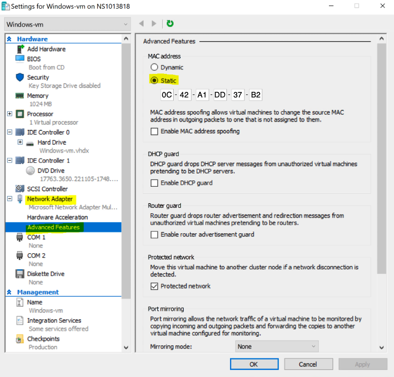 Configuring the Network on Windows Server with Hyper-V on the ADVANCE Gen 3 Servers – Support Guides