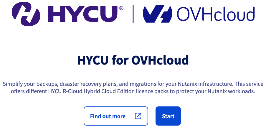 Ordering and managing a HYCU for OVHcloud license – Support Guides