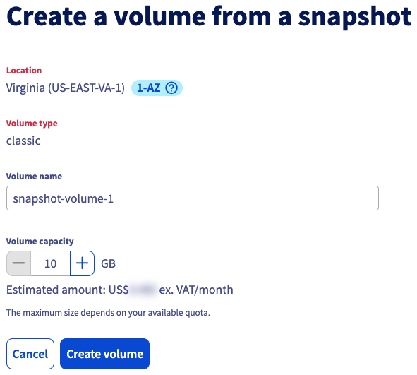 Creating a volume from a backup – Support Guides
